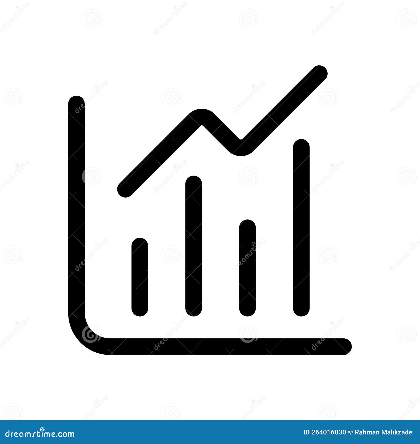 Bar Chart Line Icon. Analytic Symbol Vector Illustration Stock Vector ...