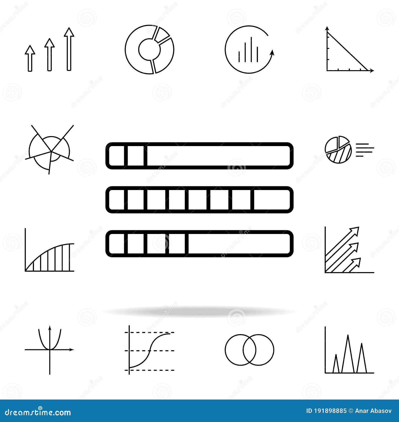 Bar Chart Line Icon. Chart and Diagram Icons Universal Set for Web and ...
