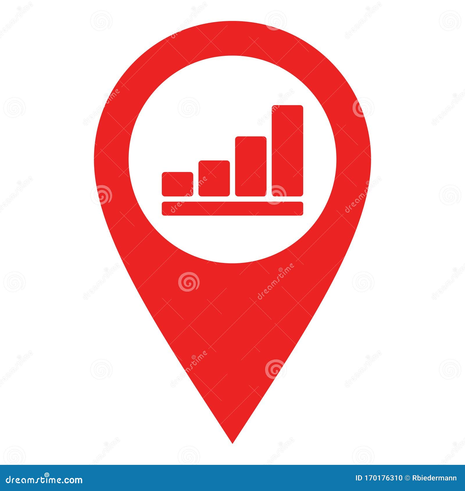 Bar chart and location pin stock vector. Illustration of graphic ...