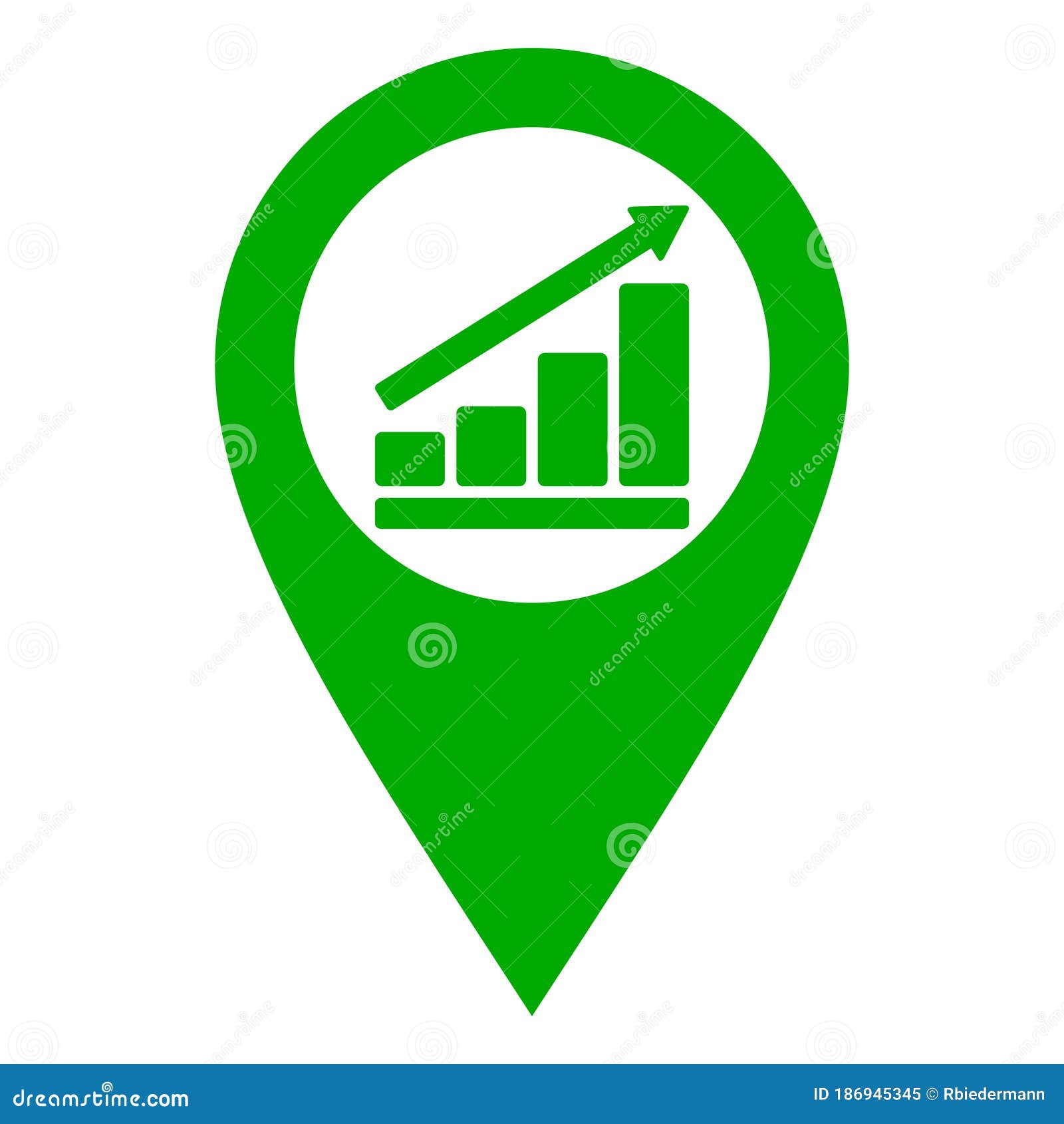Bar chart and location pin stock vector. Illustration of diagram ...