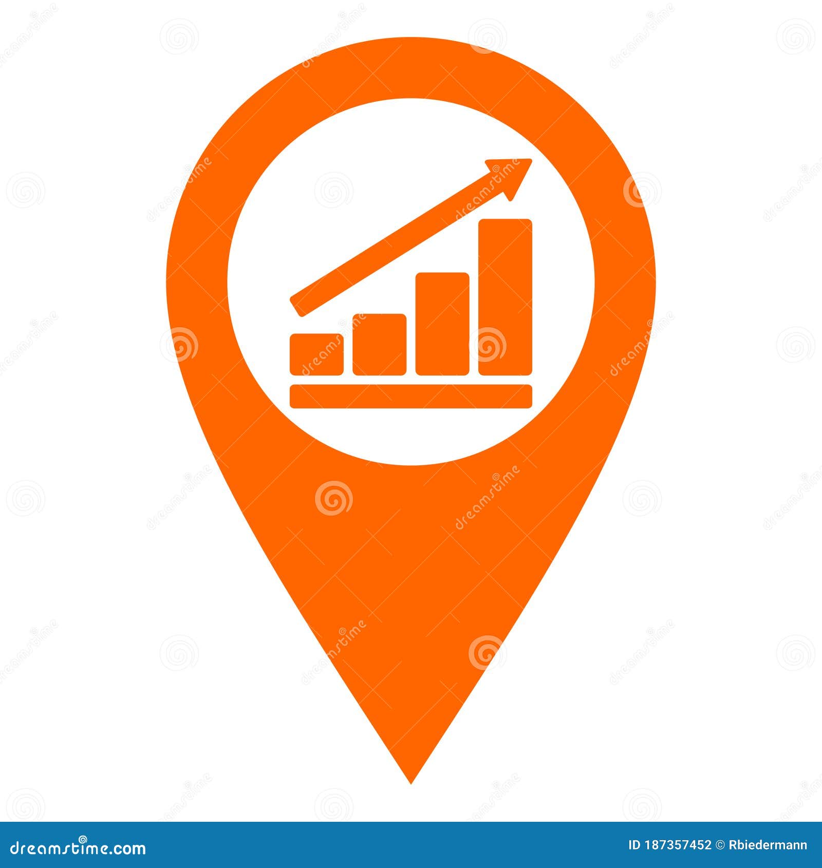 Bar chart and location pin stock vector. Illustration of pointer ...