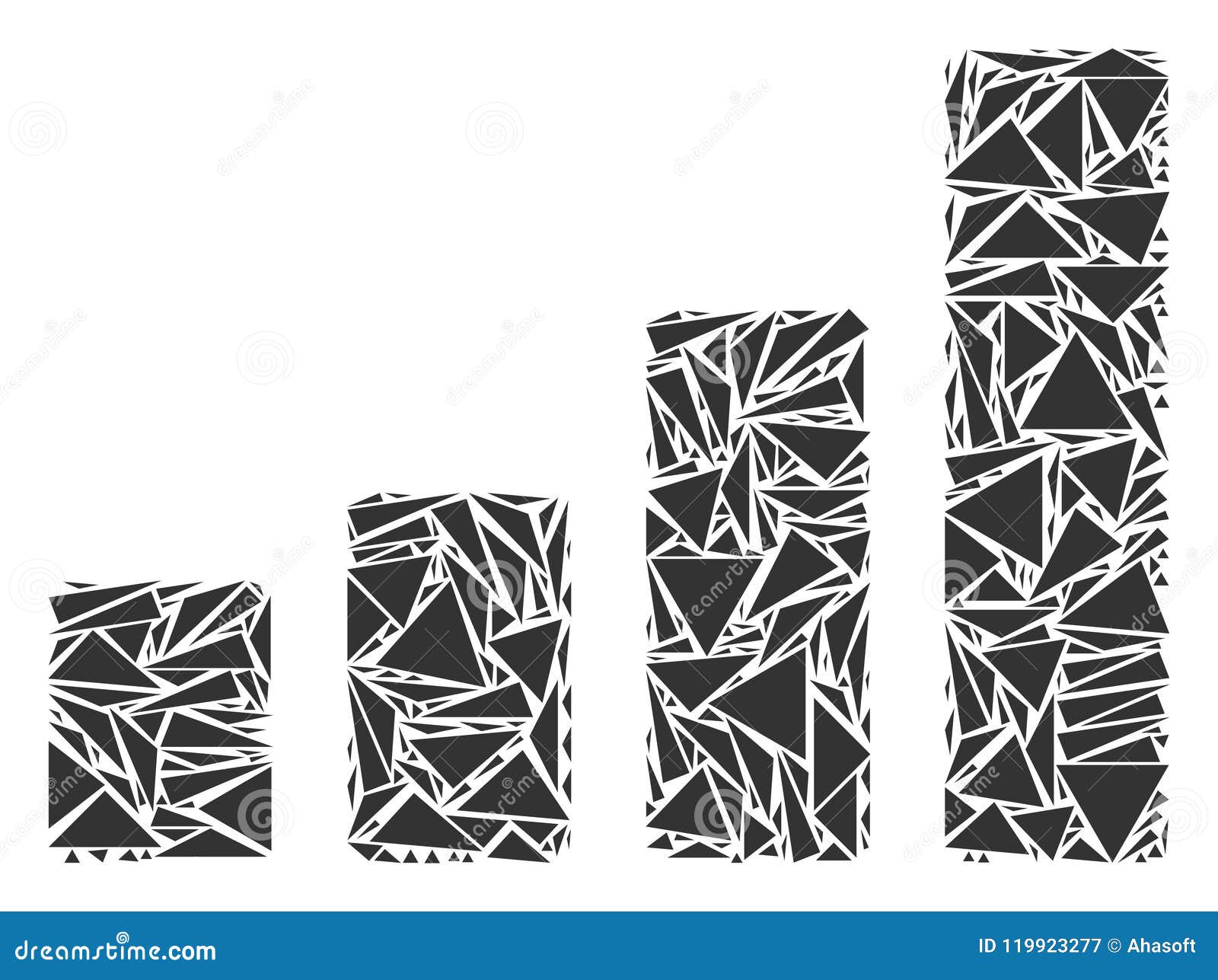 Bar Chart Mosaic of Triangles Stock Vector - Illustration of diagram ...