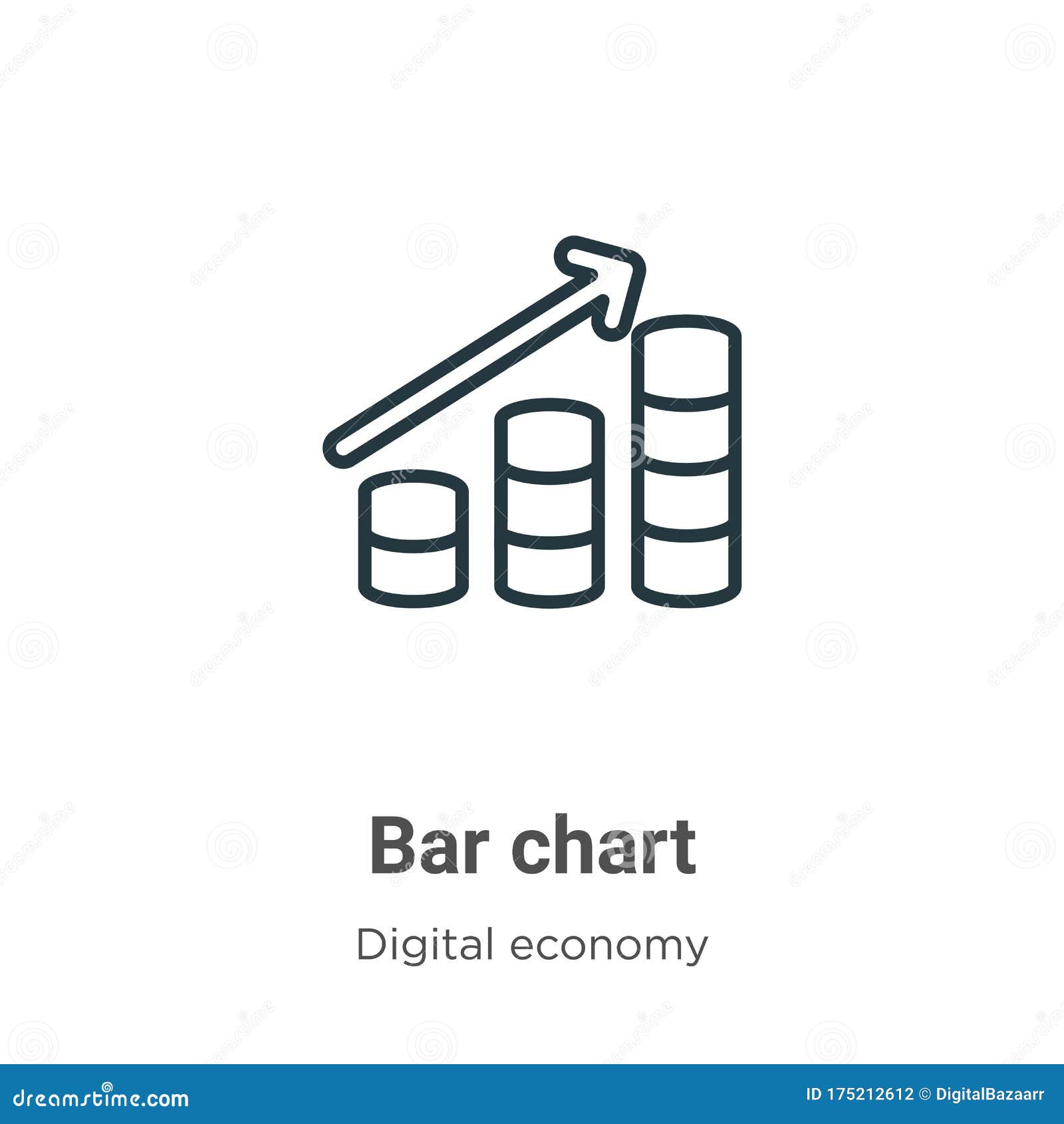 Bar Chart Outline Vector Icon. Thin Line Black Bar Chart Icon, Flat ...