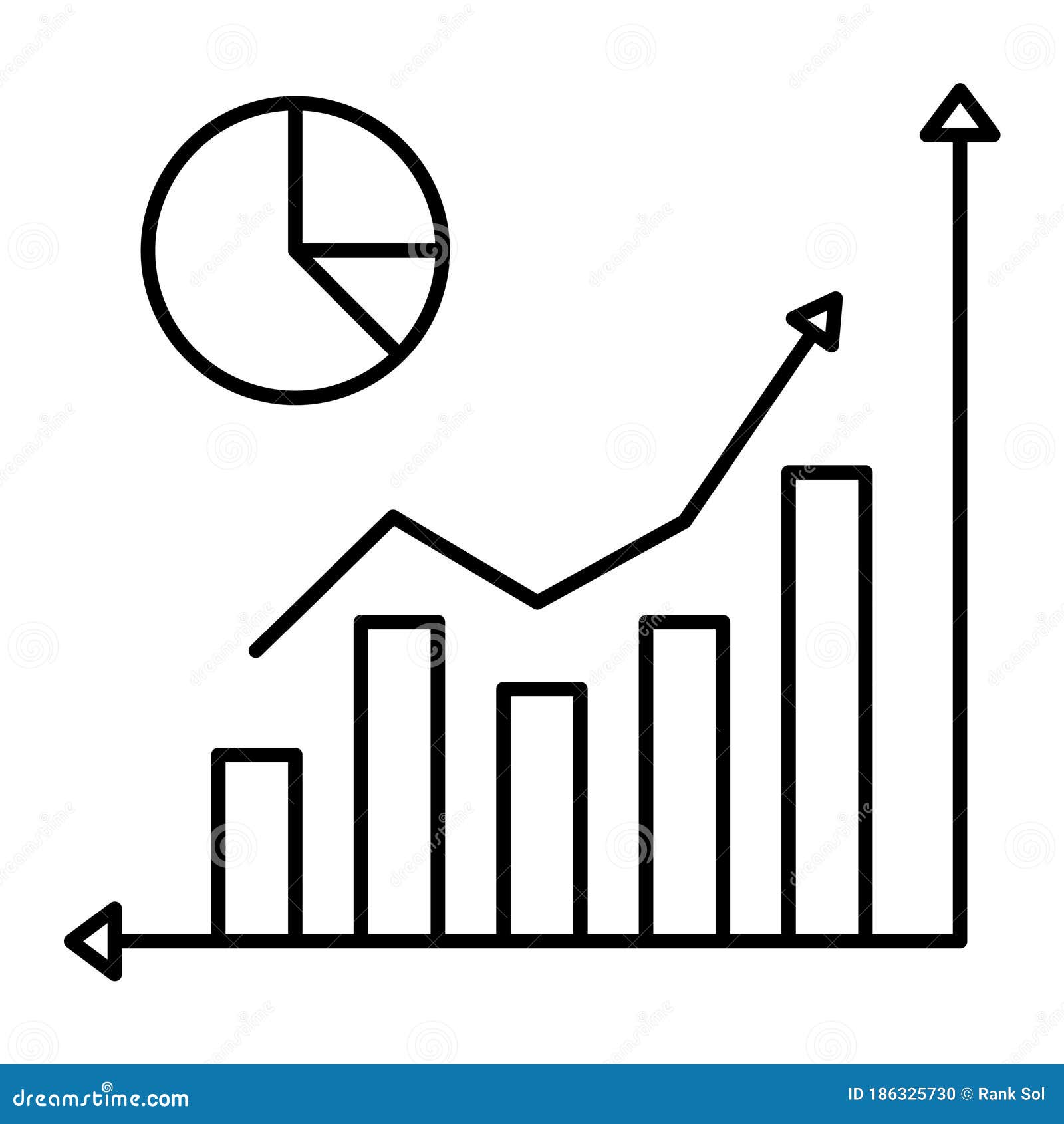 Bar Chart Outline Vector Icon Which Can Easily Modify or Edit Stock ...