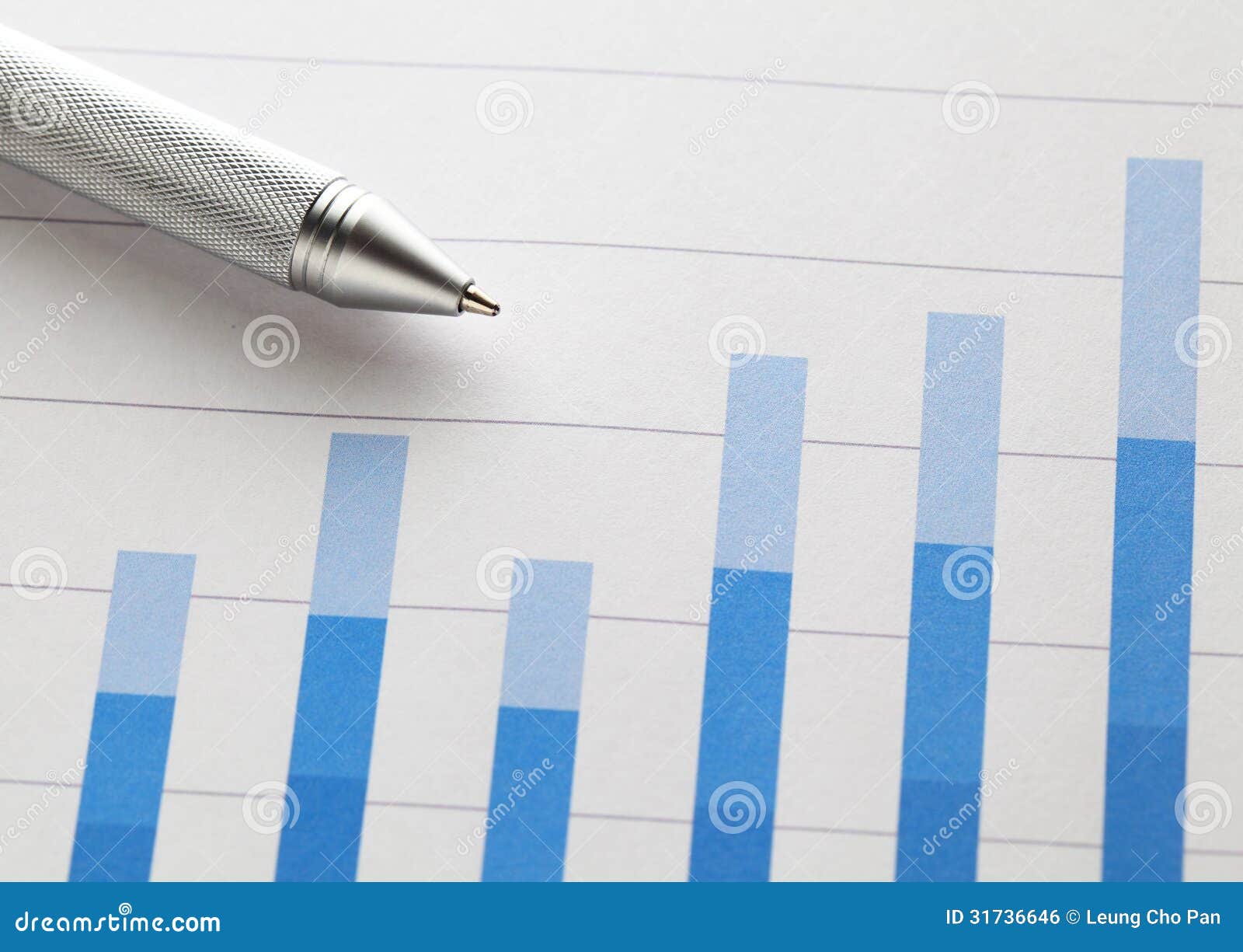 Bar chart with pen stock photo. Image of base, earning - 31736646