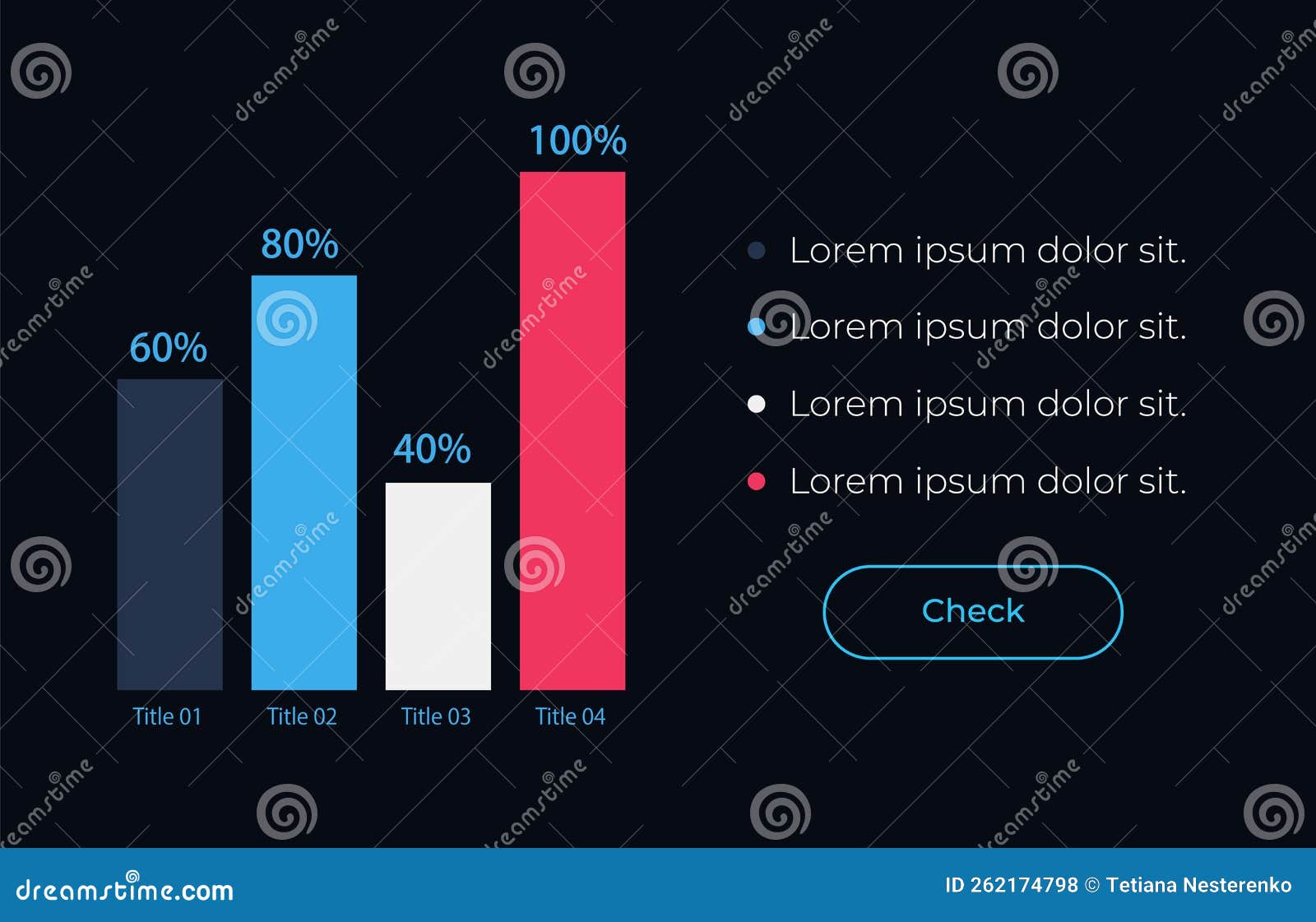 Bar Chart with Percentage UI Element Template Stock Vector - Illustration of diagram ...