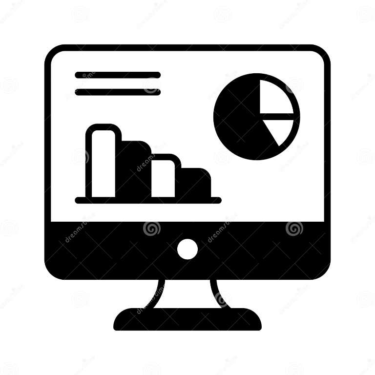 Bar Chart and Pie Chart on Monitor Display Denoting Vector of Data ... Bar Chart and Pie Chart on Monitor Display Denoting Vector of Data ...