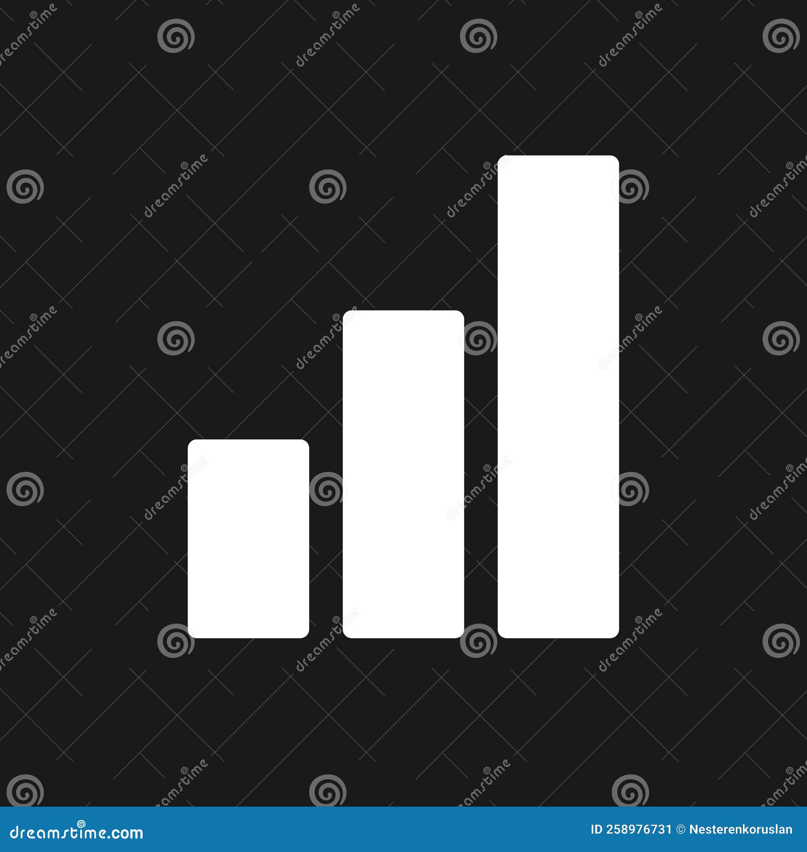Bar Chart Pixel Dark Mode Glyph Ui Icon Stock Vector - Illustration of ...