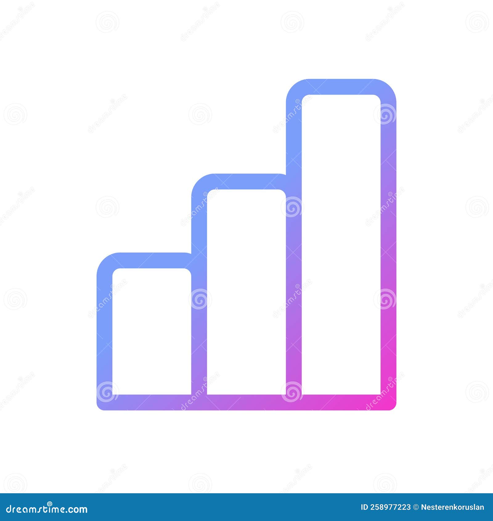 Bar Chart Pixel Perfect Gradient Linear Ui Icon Stock Vector