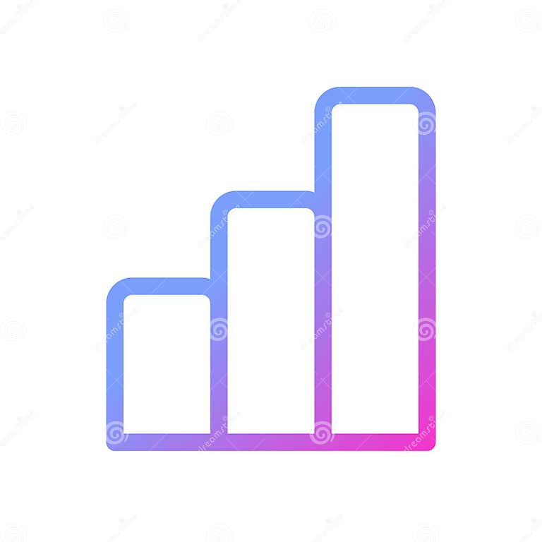 Bar Chart Pixel Perfect Gradient Linear Ui Icon Stock Vector - Illustration of mobile, economic ...