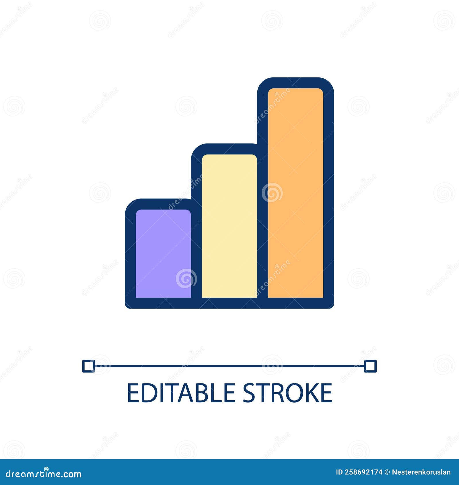 Bar Chart Pixel Perfect RGB Color Ui Icon Stock Vector - Illustration ...