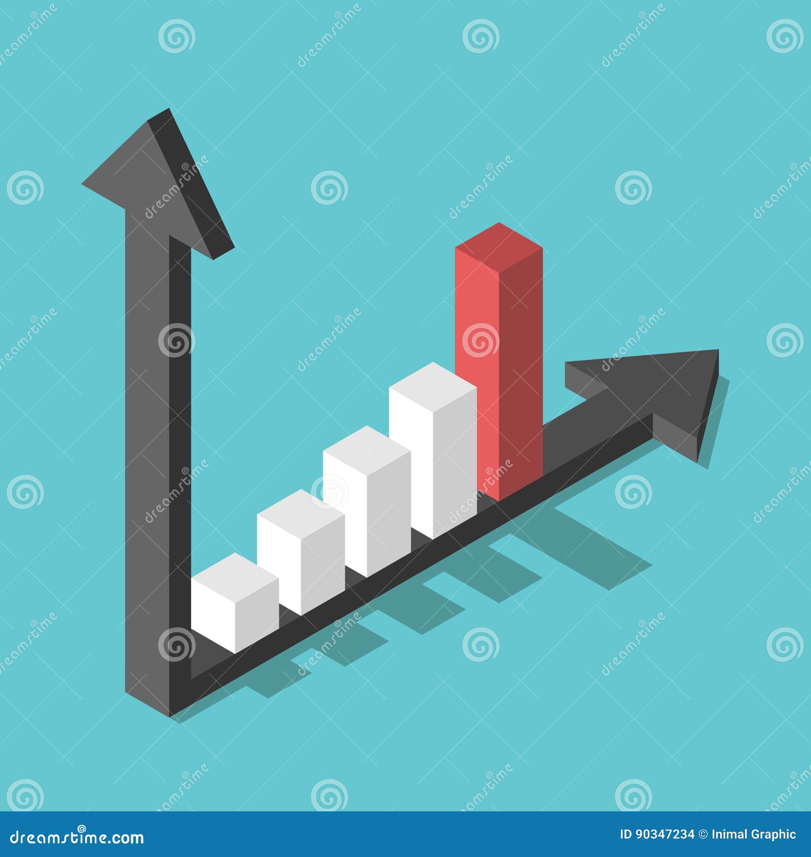 Bar chart, rapid growth stock vector. Illustration of financial - 90347234