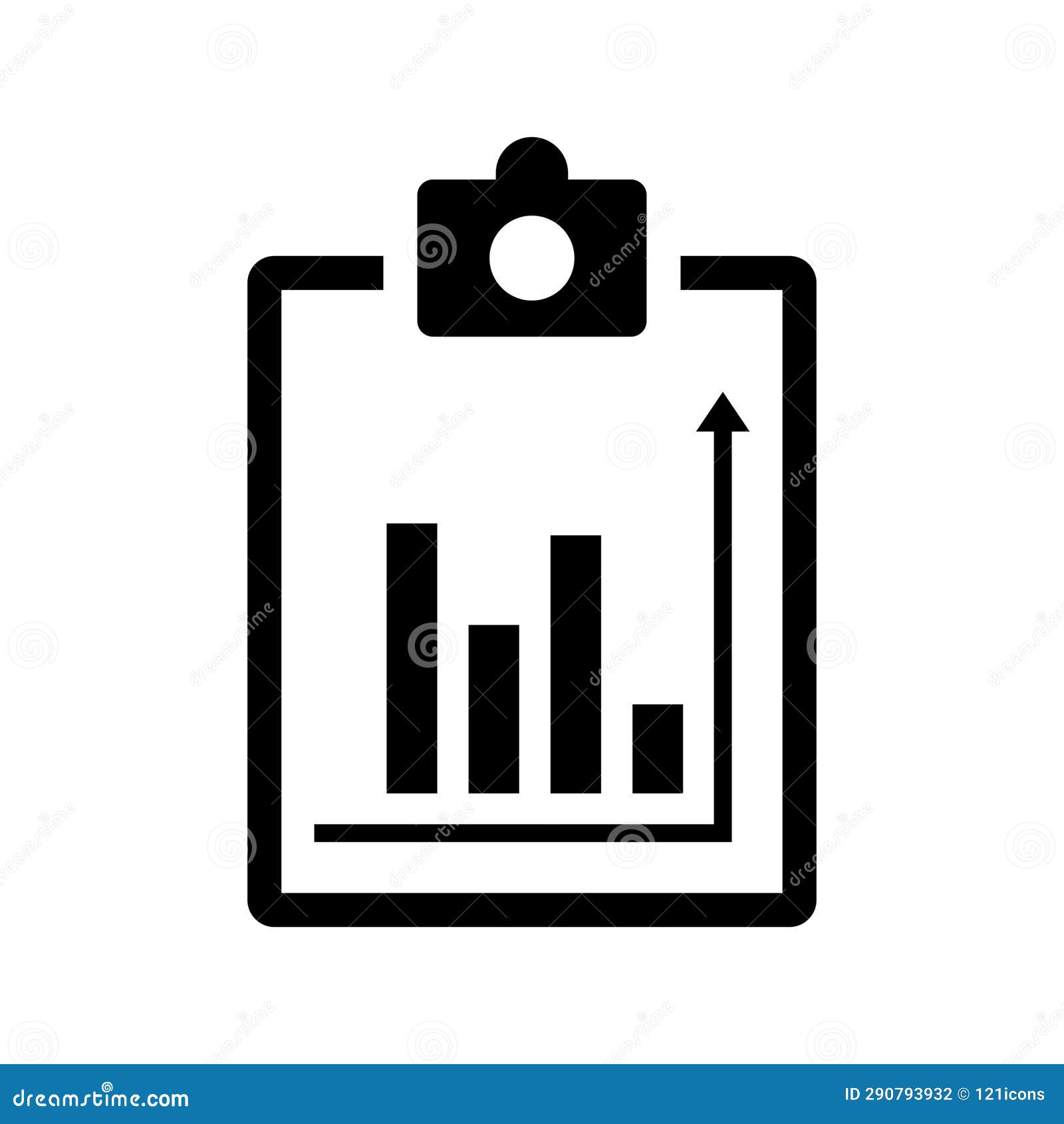 Bar Chart Report icon stock illustration. Illustration of icon - 290793932