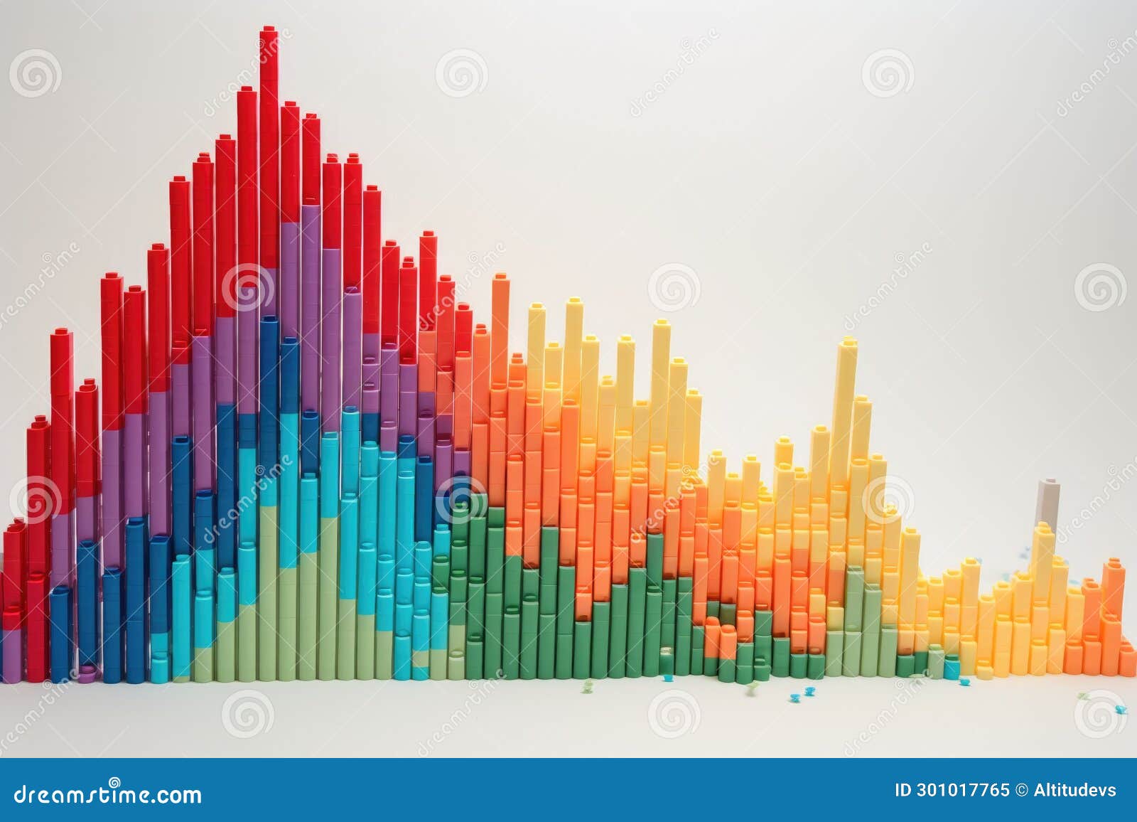 A Bar Chart with Rising Trend Made from Colorful Lego Bricks Stock ...