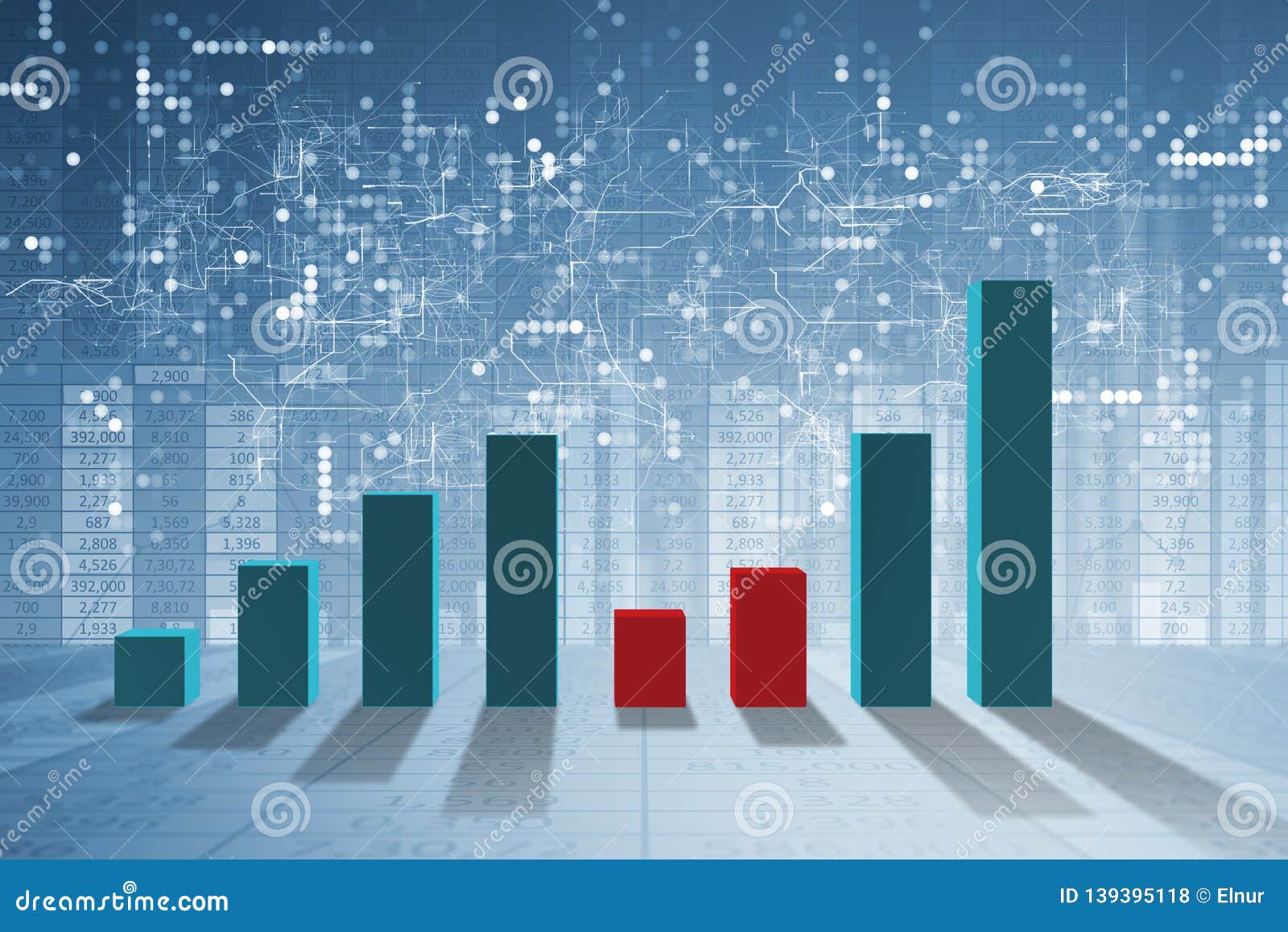 The Bar Chart Showing Growth - 3d Rendering Stock Illustration ...