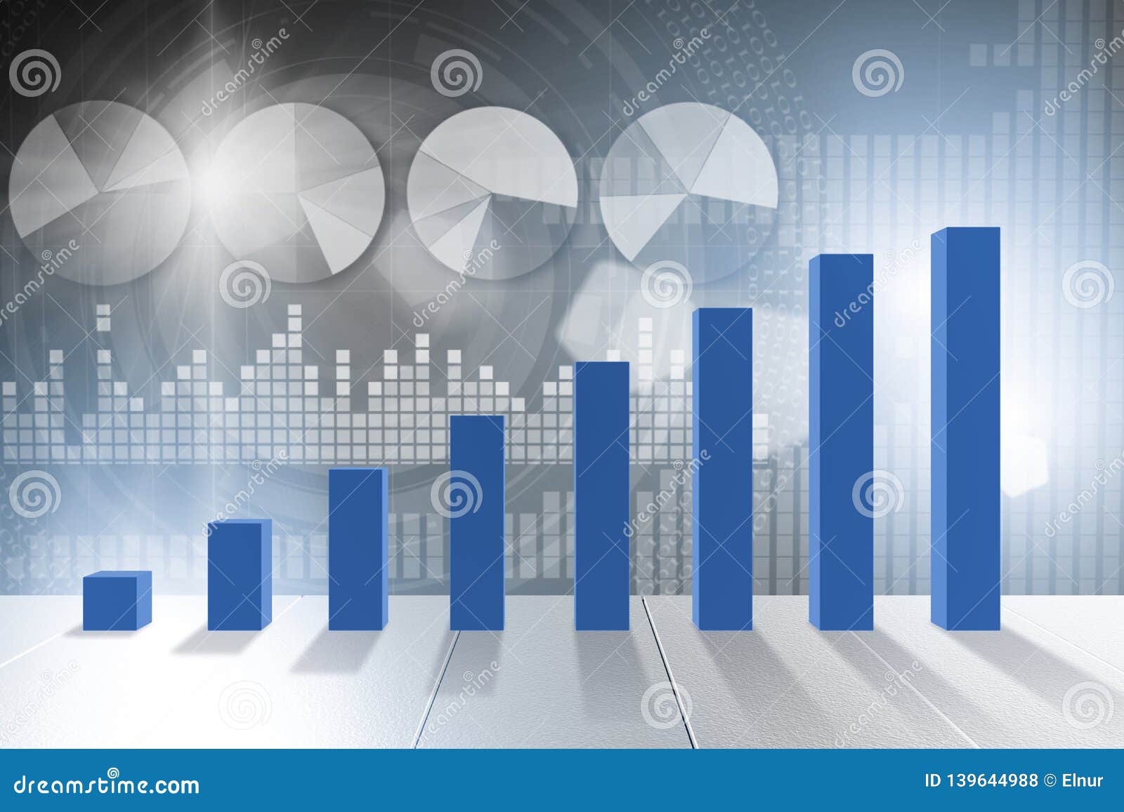 The Bar Chart Showing Growth - 3d Rendering Stock Illustration ...
