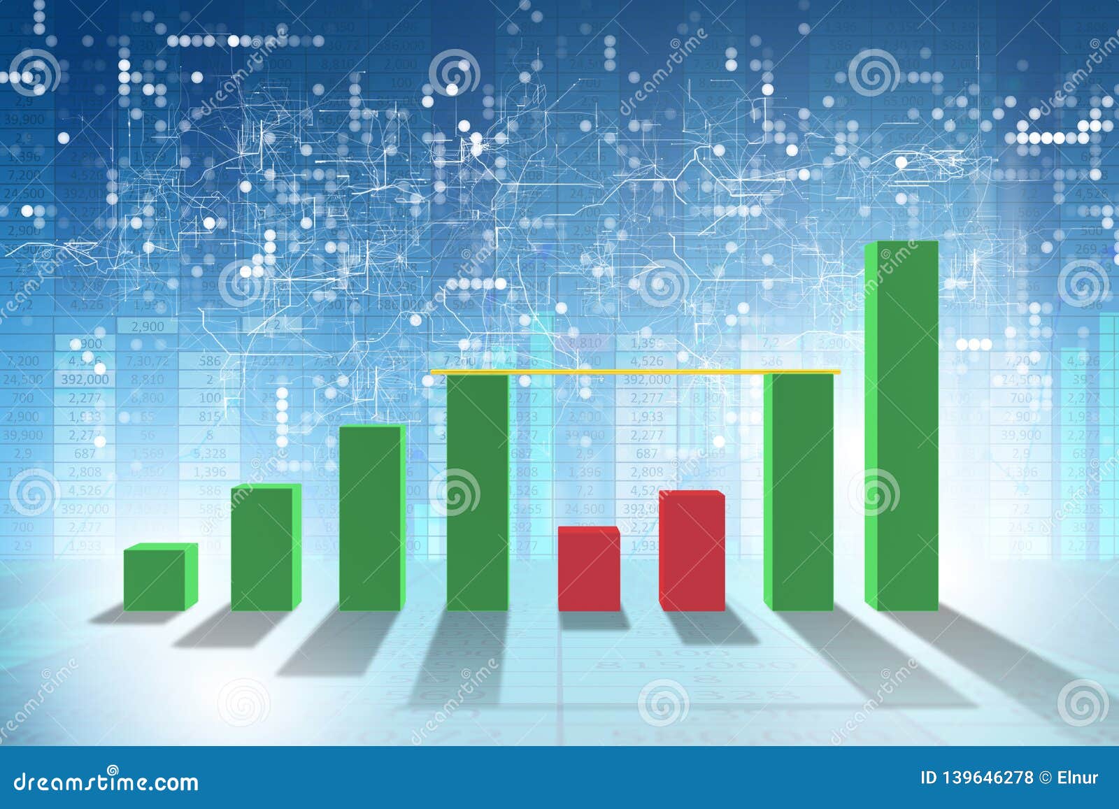 The Bar Chart Showing Growth - 3d Rendering Stock Illustration ...