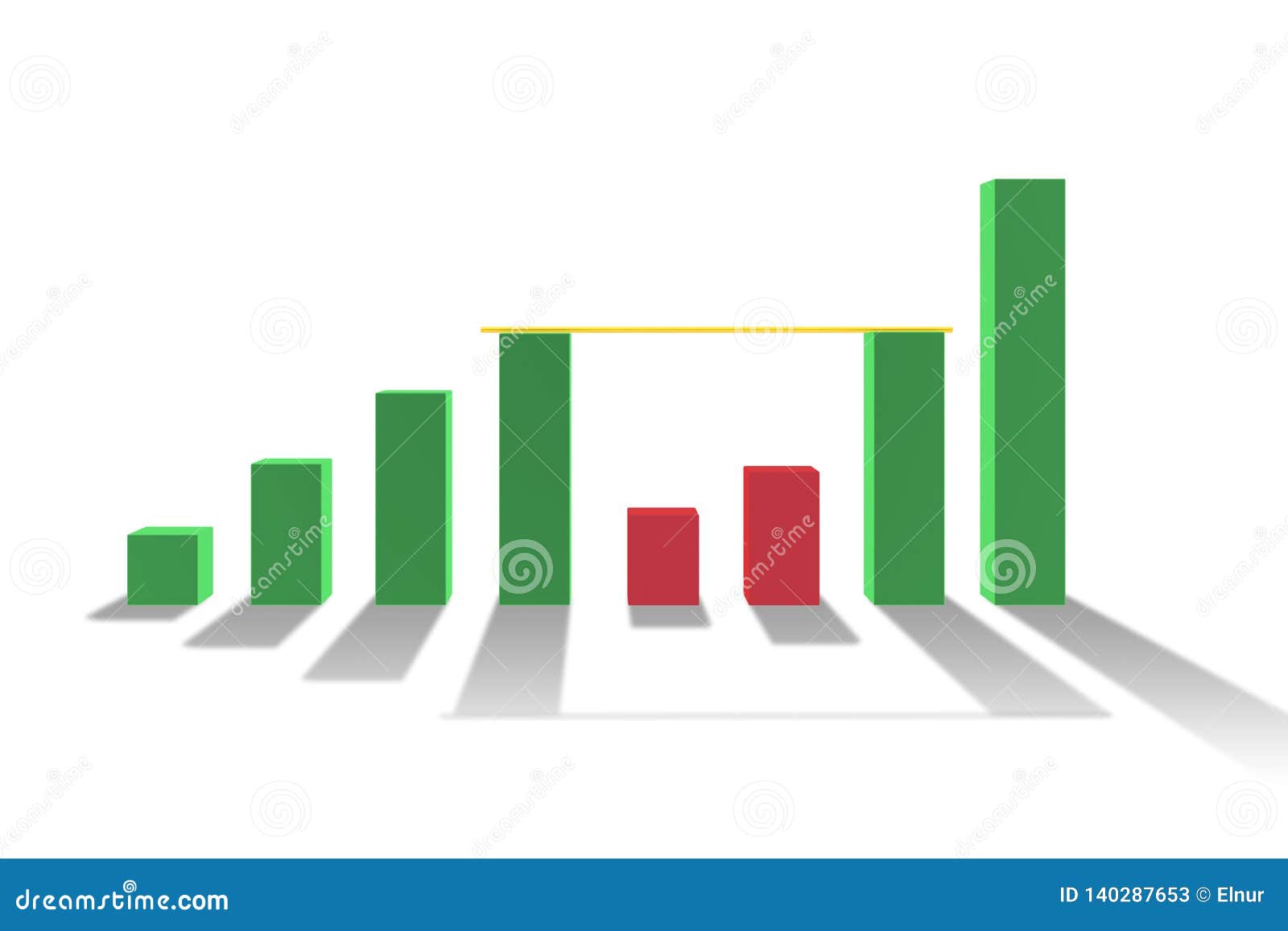 The Bar Chart Showing Growth - 3d Rendering Stock Illustration ...