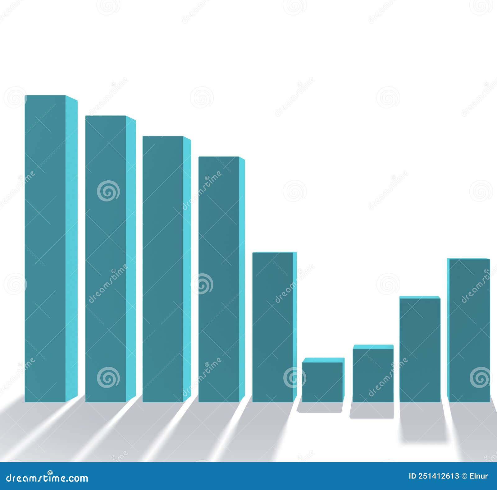 Bar Chart Showing Growth - 3d Rendering Stock Illustration ...