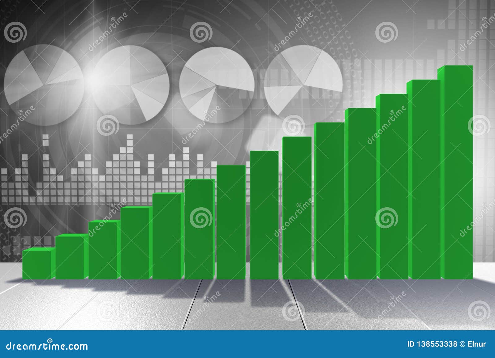 The Bar Chart Showing Growth - 3d Rendering Stock Illustration ...