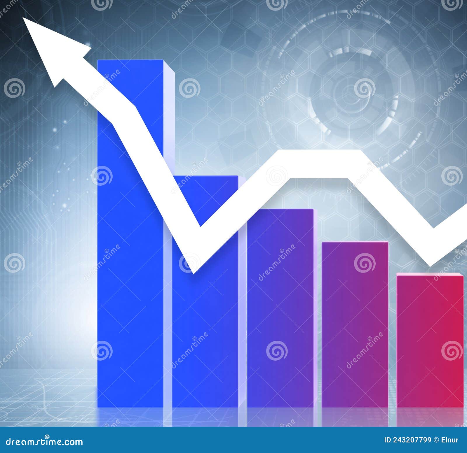 Bar Chart Showing Growth - 3d Rendering Stock Illustration ...