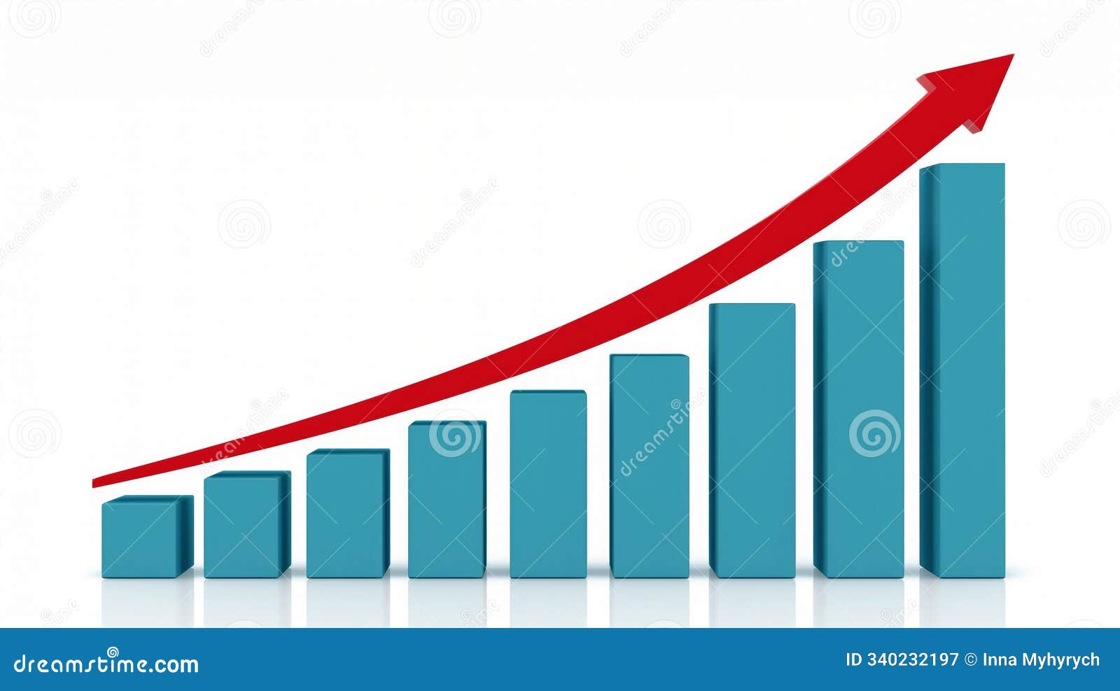 Bar Chart Showing Growth, White Background. Infographic Element Stock ...