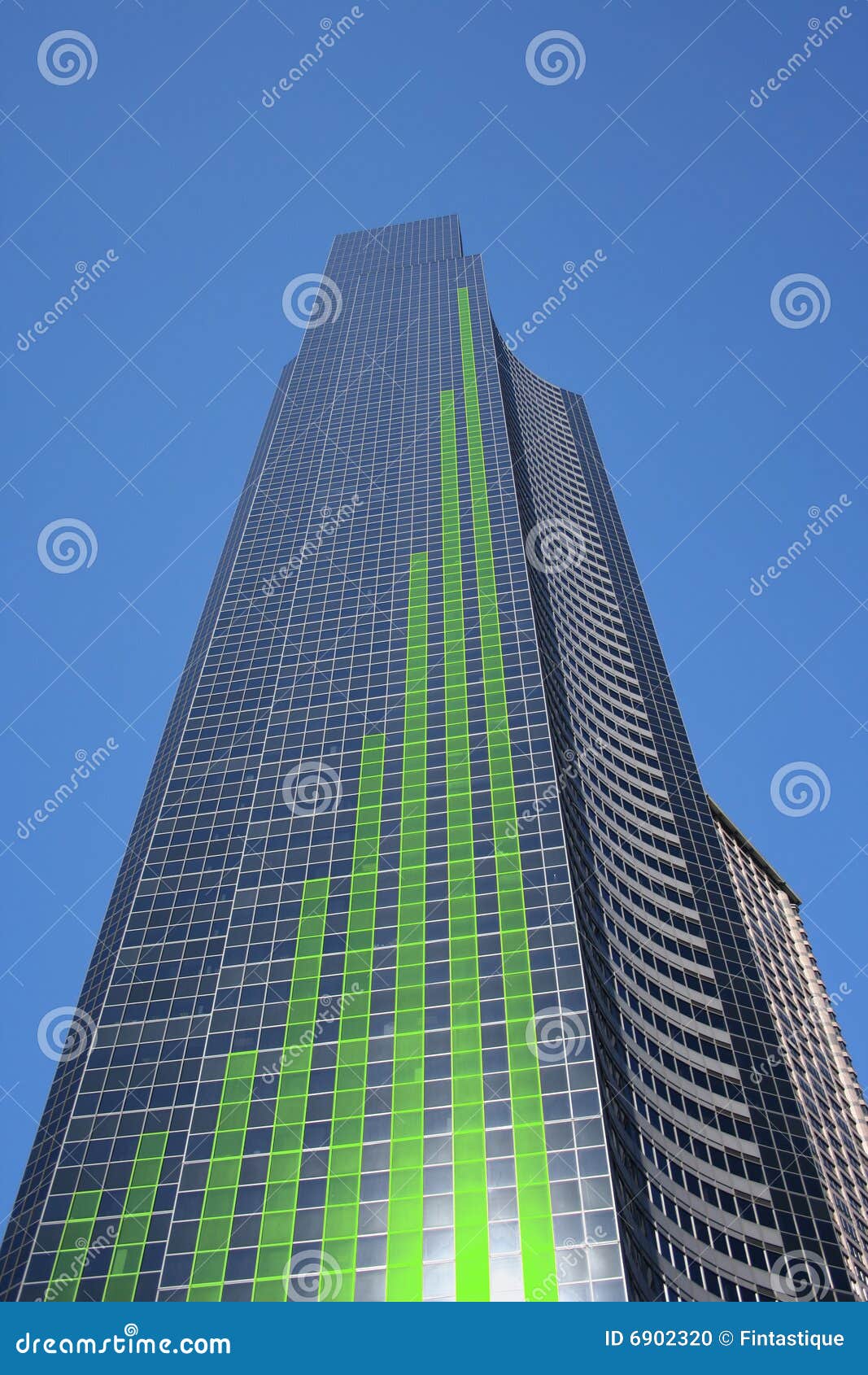 Bar chart on skyscraper stock illustration. Illustration of expansion ...