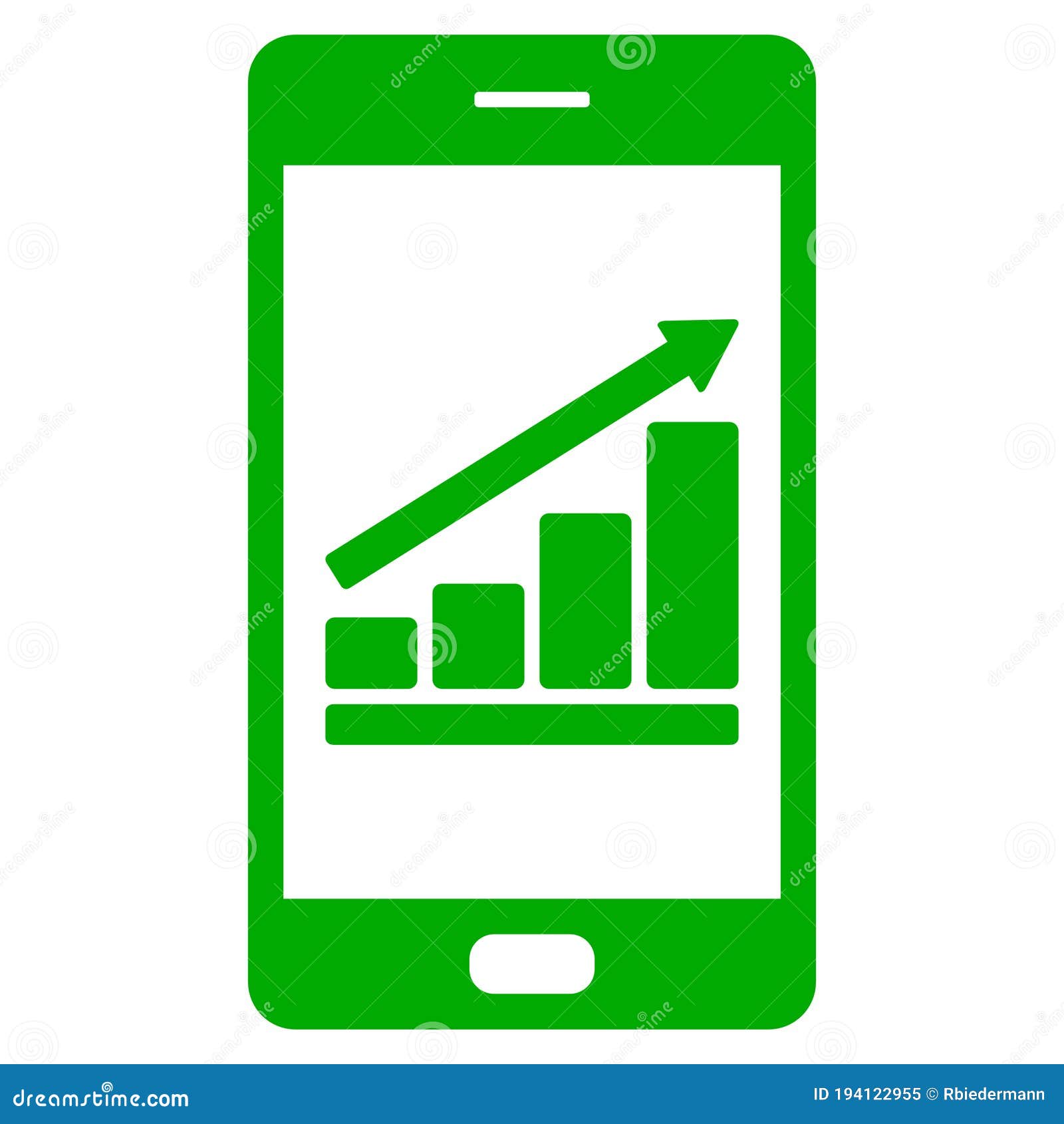 Bar chart and smartphone stock vector. Illustration of barchart - 194122955