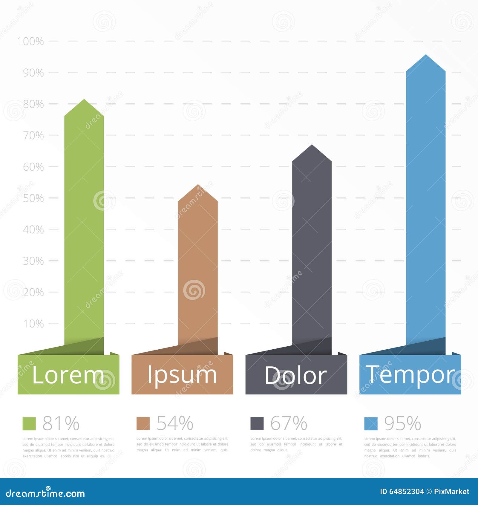 Bar Chart Template stock vector. Illustration of arrow - 64852304
