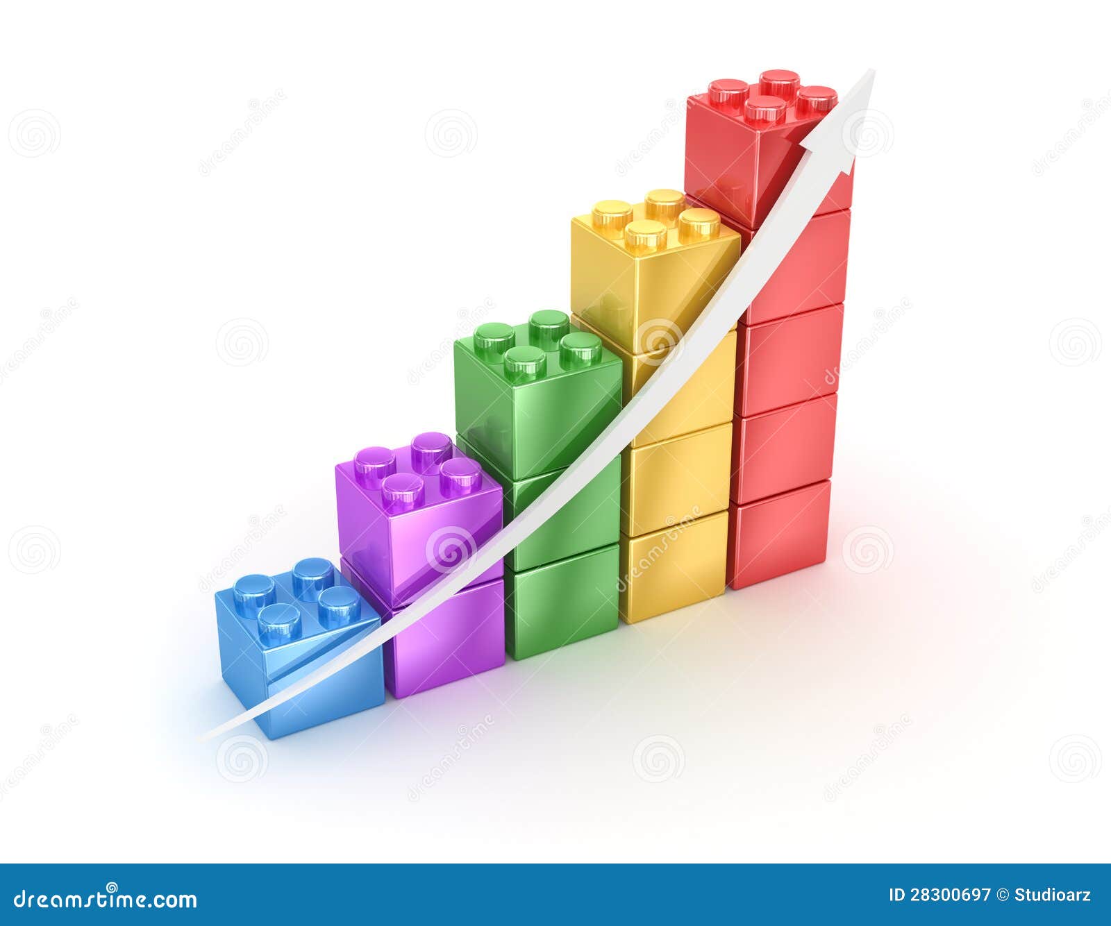 Bar chart from toy blocks stock illustration. Illustration of ...
