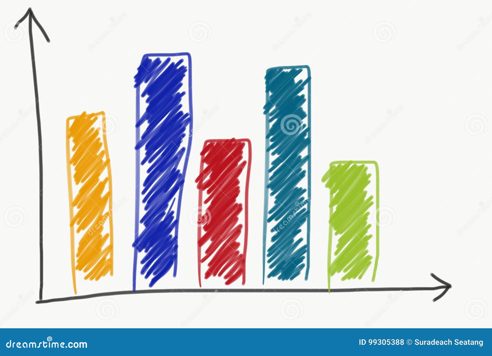 Bar Chart Trend on White Background Stock Illustration - Illustration ...