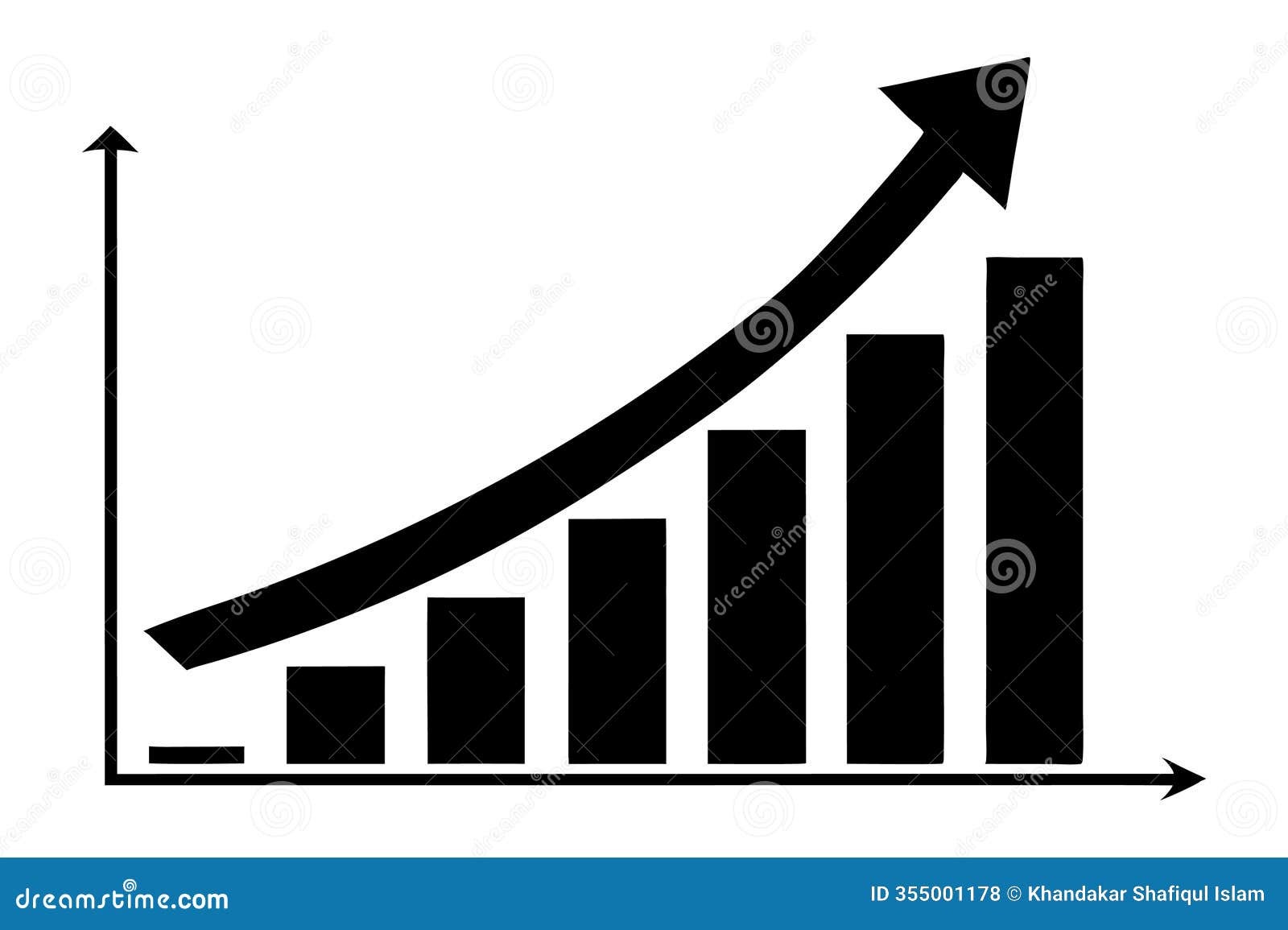 Bar Chart with Upward Arrow on White Background Stock Vector ...