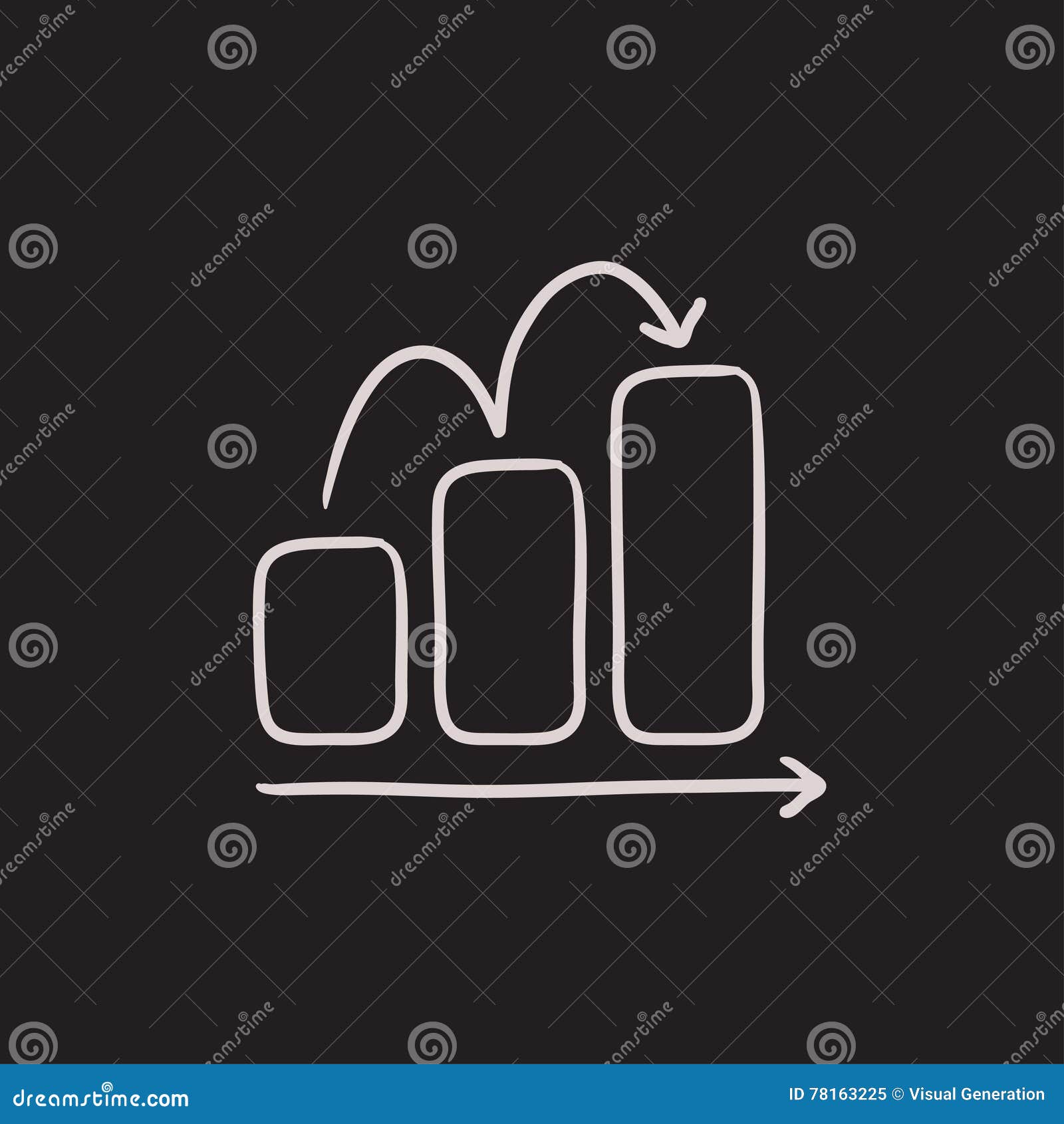 Bar Chart Upward Sketch Icon. Stock Vector - Illustration of graph ...
