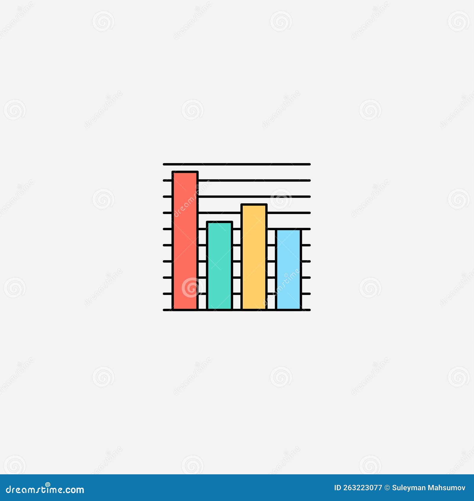 Bar Chart Vector Icon Sign Symbol Stock Vector - Illustration of ...