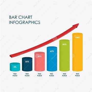 Bar, Circle Chart Infographics Elements 3D Vector Flat Design, Full ...