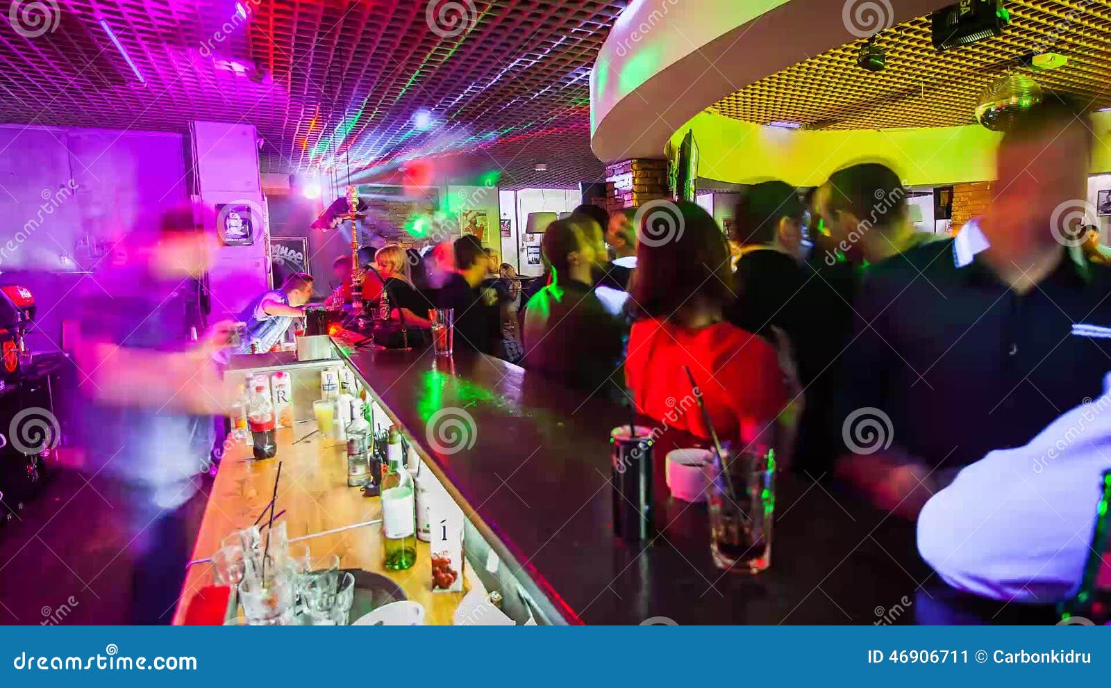 Bar in club. Time Lapse stock video. Video of enjoyment - 46906711