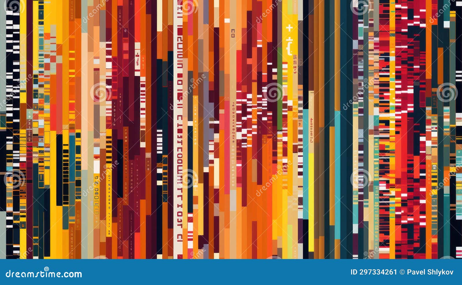 Bar code art, color lines stock image. Image of warpaint - 297334261