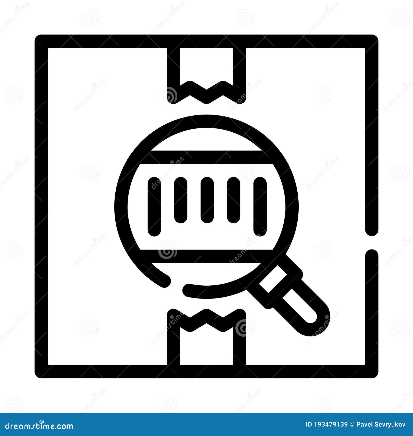 Bar Code on Box Line Icon Vector Illustration Stock Vector ...