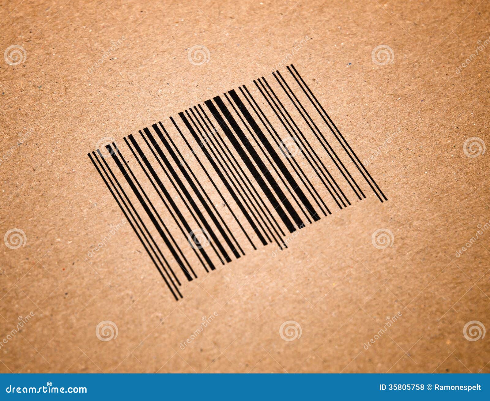Bar code in a cardboard stock photo. Image of business - 35805758