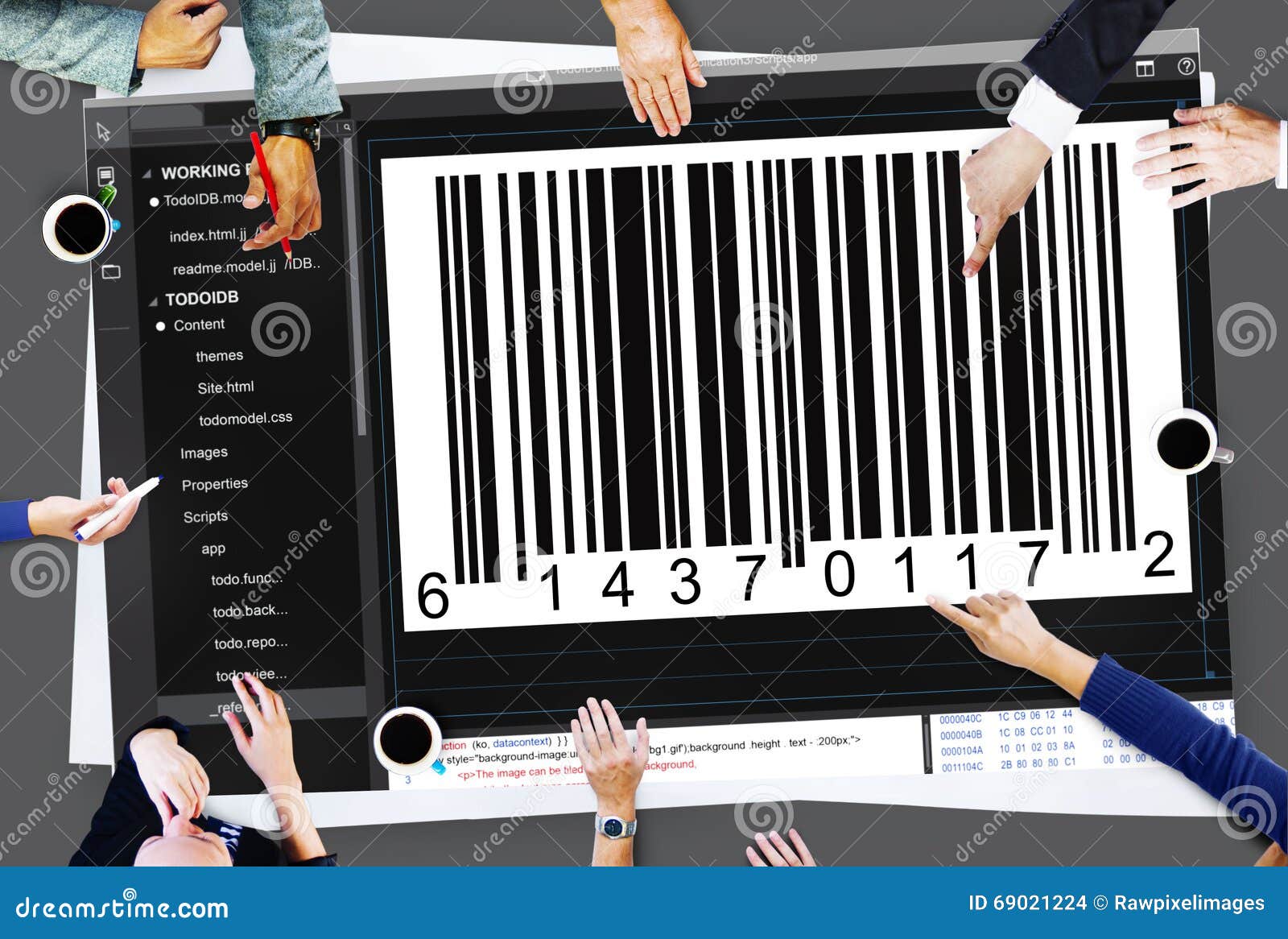 Bar Code Encryption Interface Coding Concept Stock Photo - Image of ...