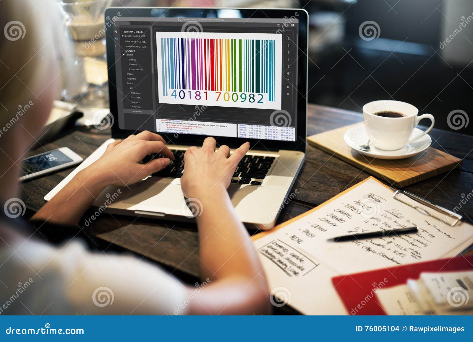 Bar Code Encryption Interface Coding Concept Stock Photo - Image of ...