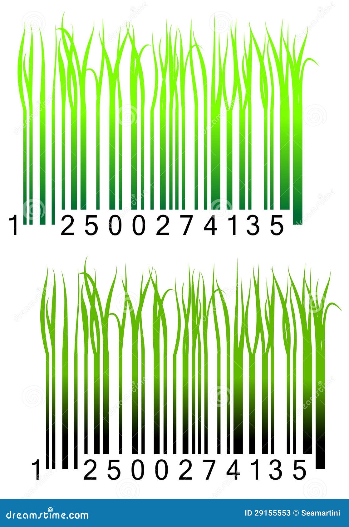 Bar Code with Fresh Green Grass Stock Vector - Illustration of business ...