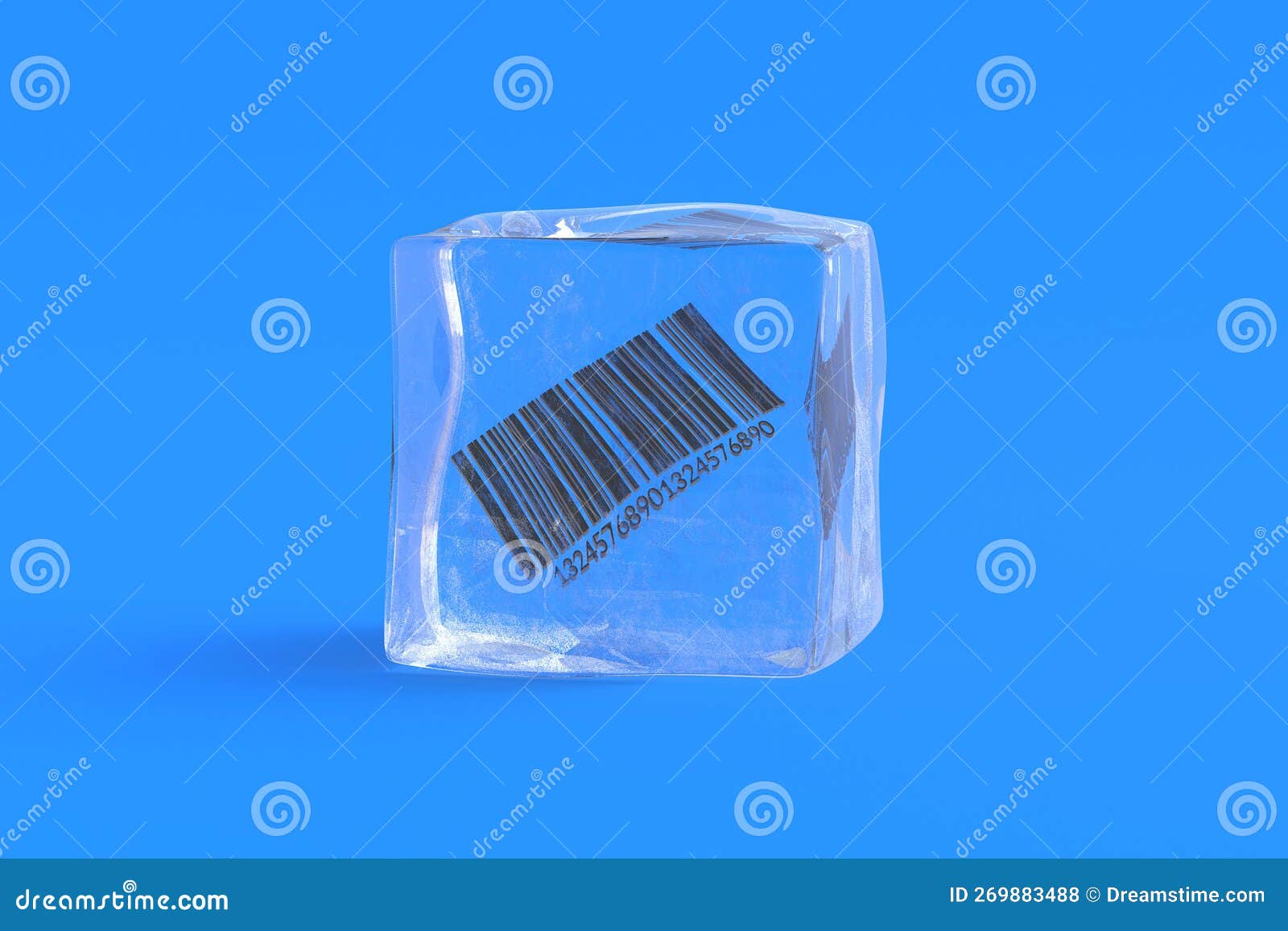 Bar code in ice cube stock illustration. Illustration of mark - 269883488