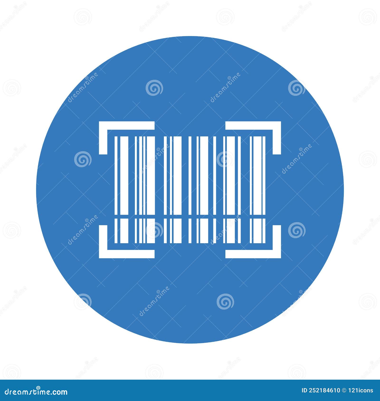 Bar Code Icon. Blue Color Design Stock Illustration - Illustration of ...