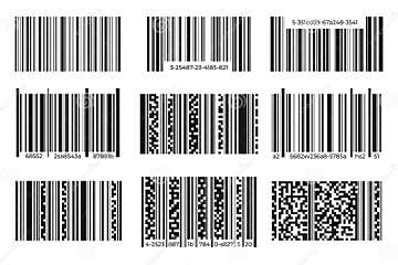 Bar Code Icon Collection. Modern Black Product Code Bar Labels Isolated ...