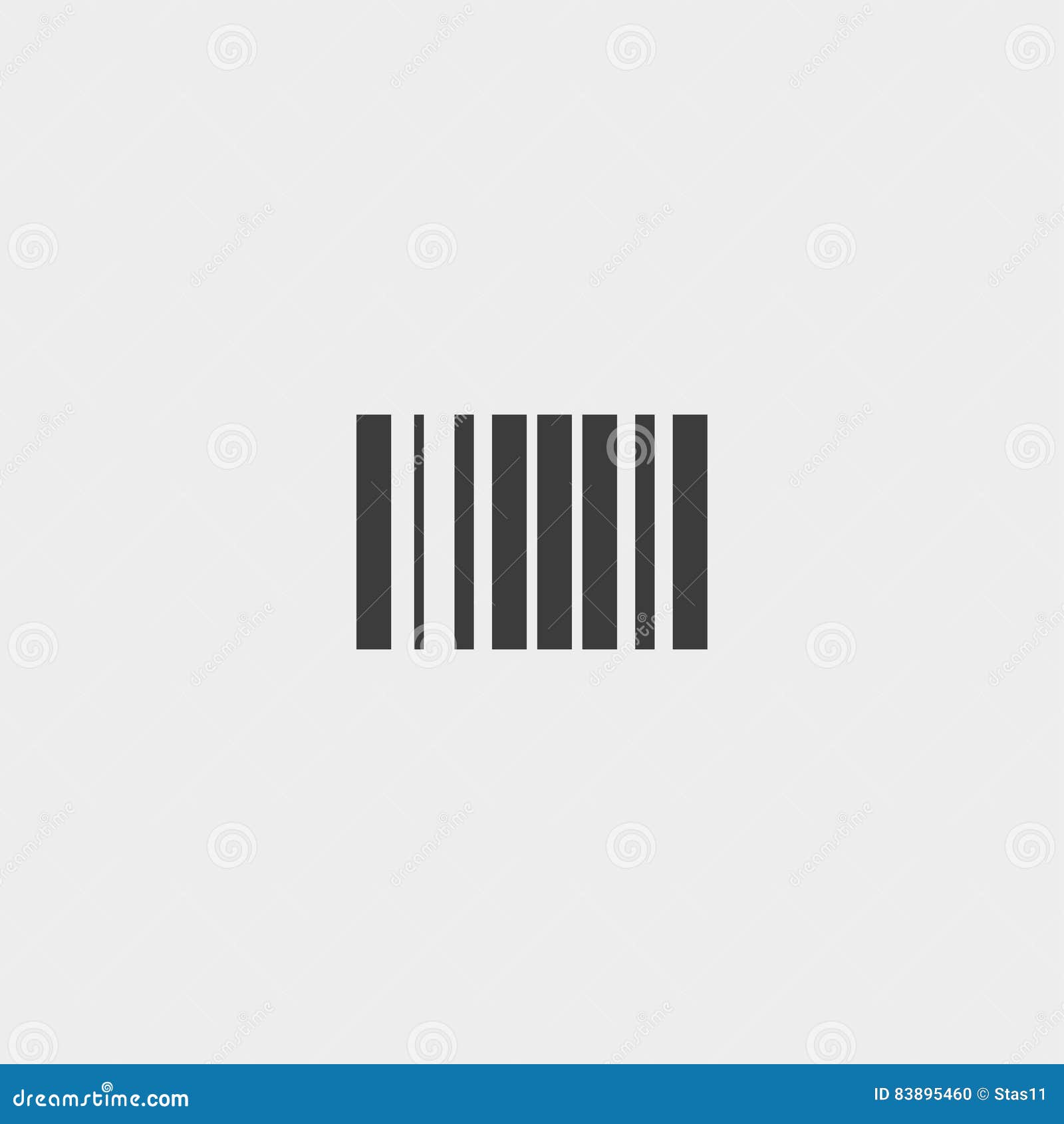 Bar Code Icon in a Flat Design in Black Color. Vector Illustration ...