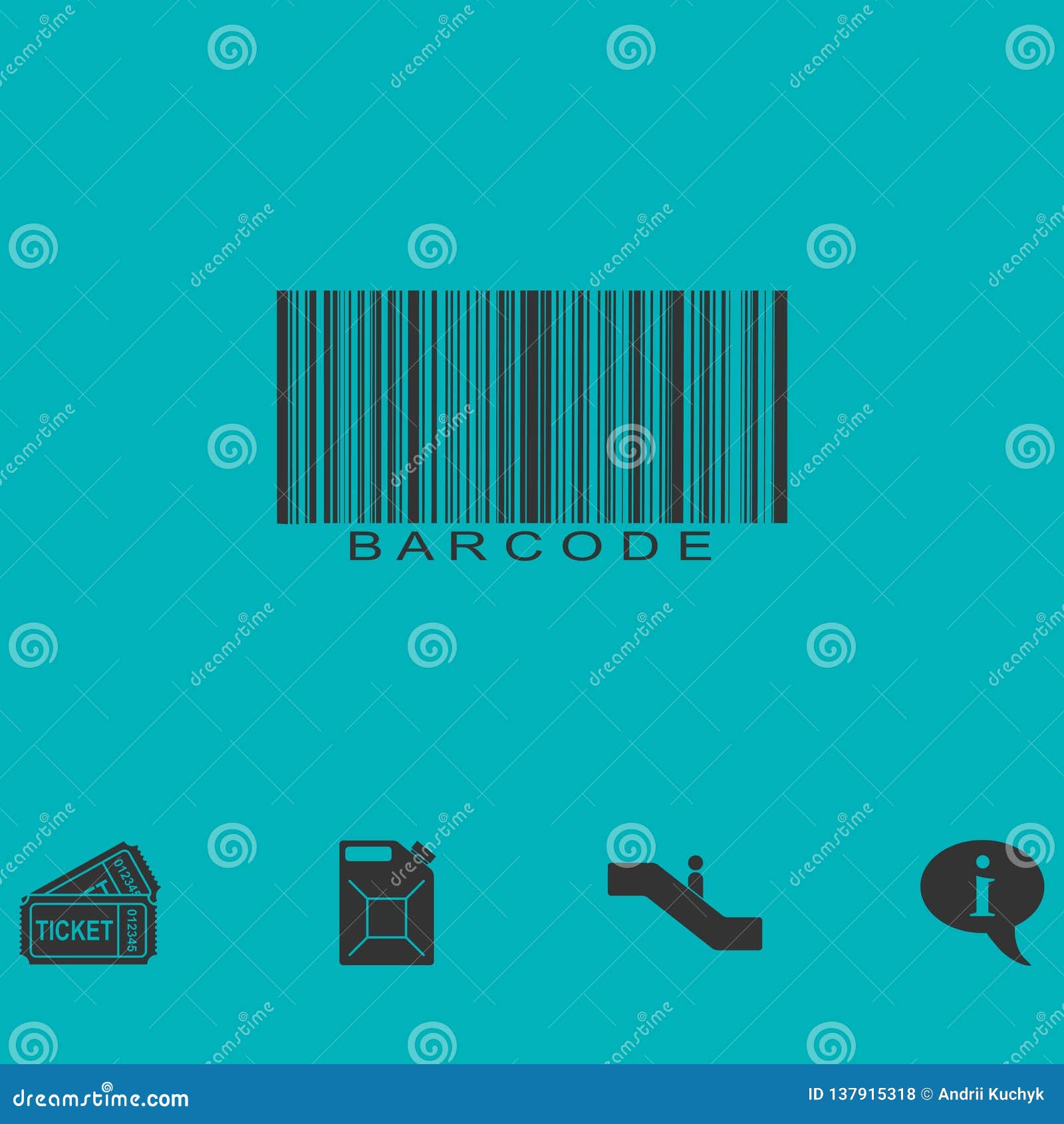 Bar code icon flat stock vector. Illustration of label - 137915318