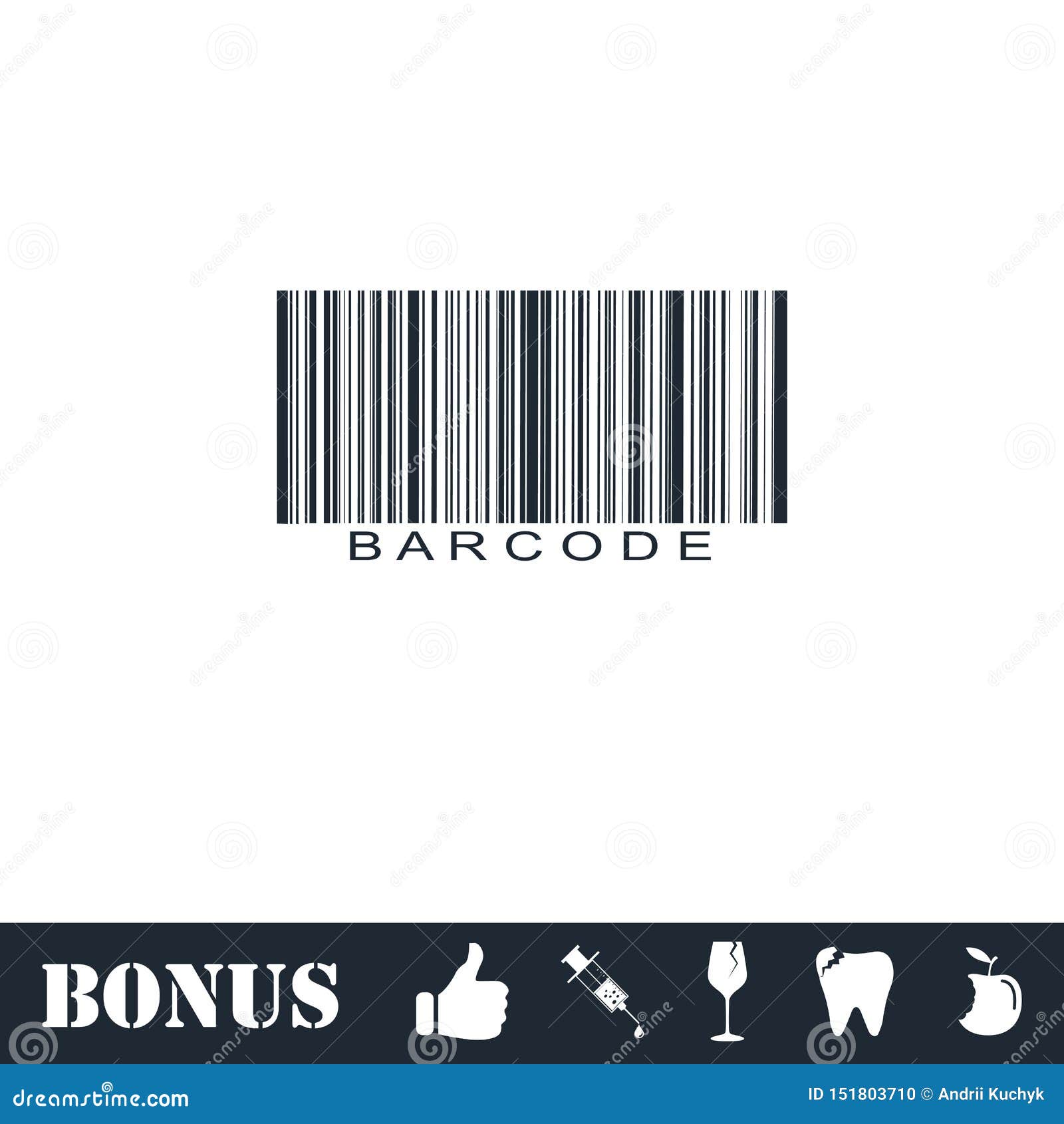 Bar code icon flat editorial image. Illustration of commerce - 151803710