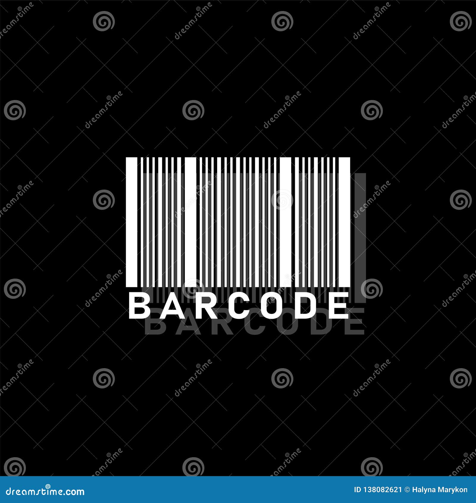 Bar code icon flat stock illustration. Illustration of scanner - 138082621