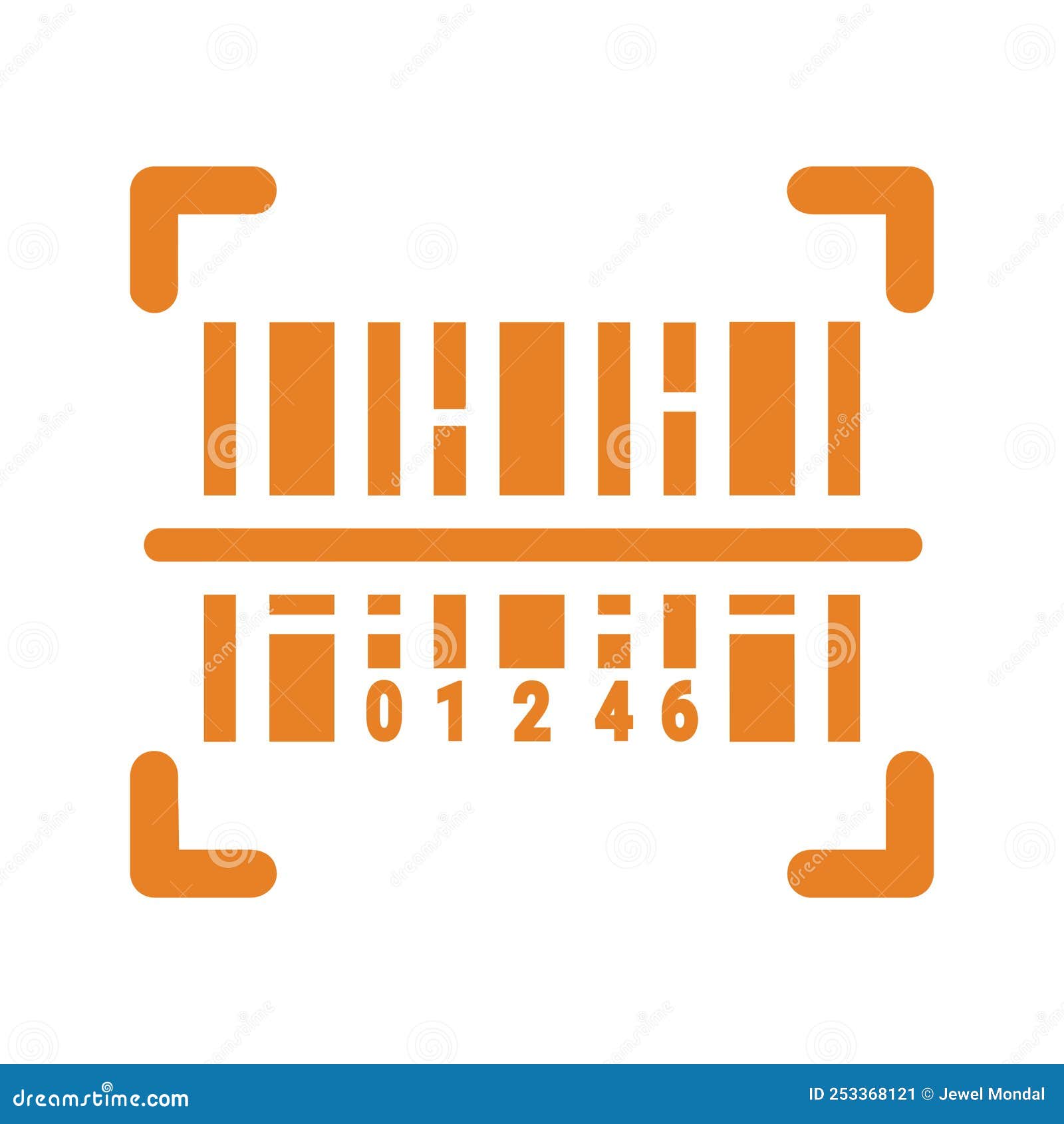 Bar, Code Icon. Orange Vector Design Stock Illustration - Illustration ...